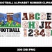 Football Letters Alphabet Number Cliparts Font Sublimation Varsity ...