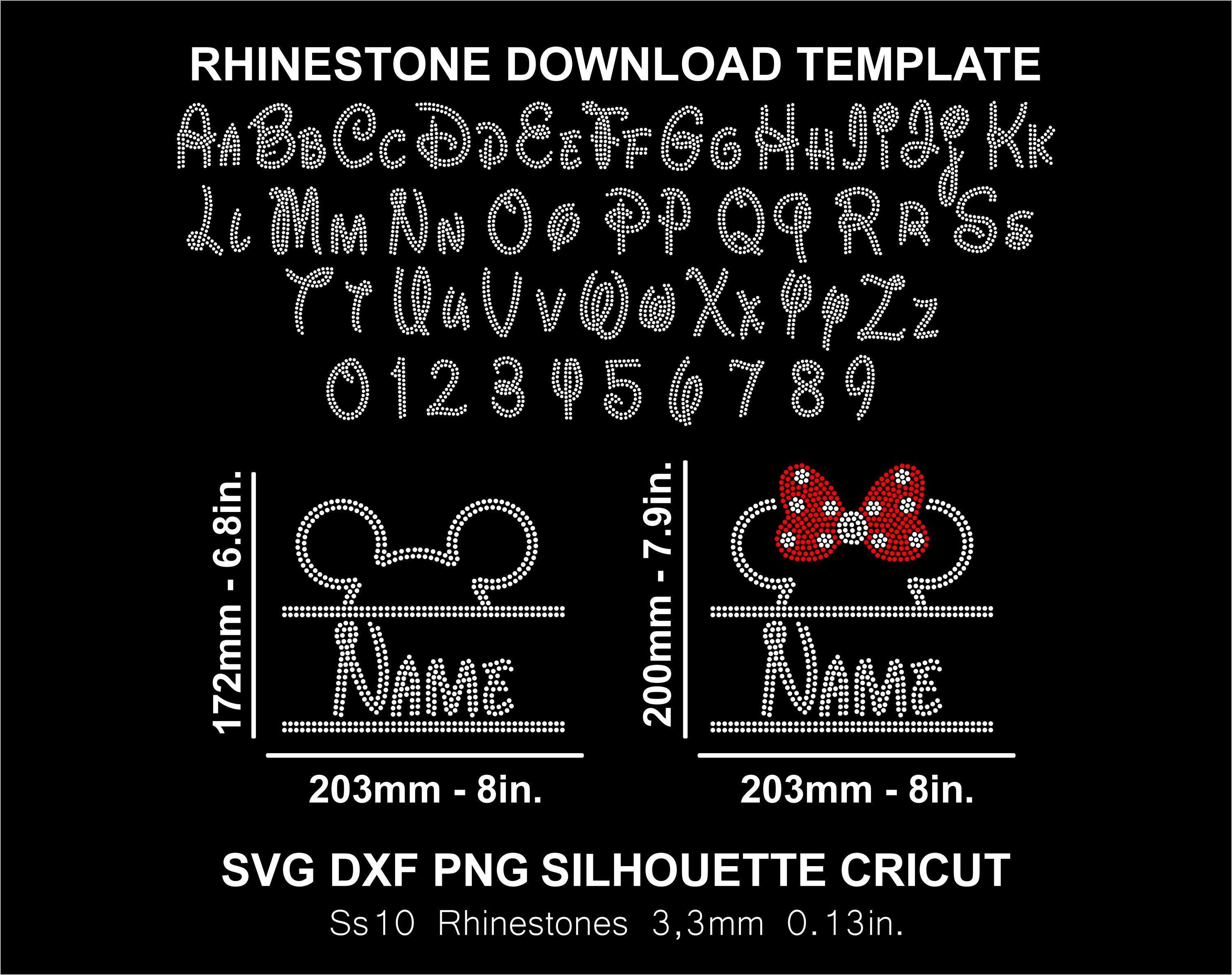 Rhinestone Mickey Split Templates Silhouette Cricut Svg Dxf Png Cut ...