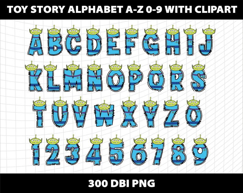 Toy Story Doodle Letters Alphabet Font Toy Story Bundle - Etsy