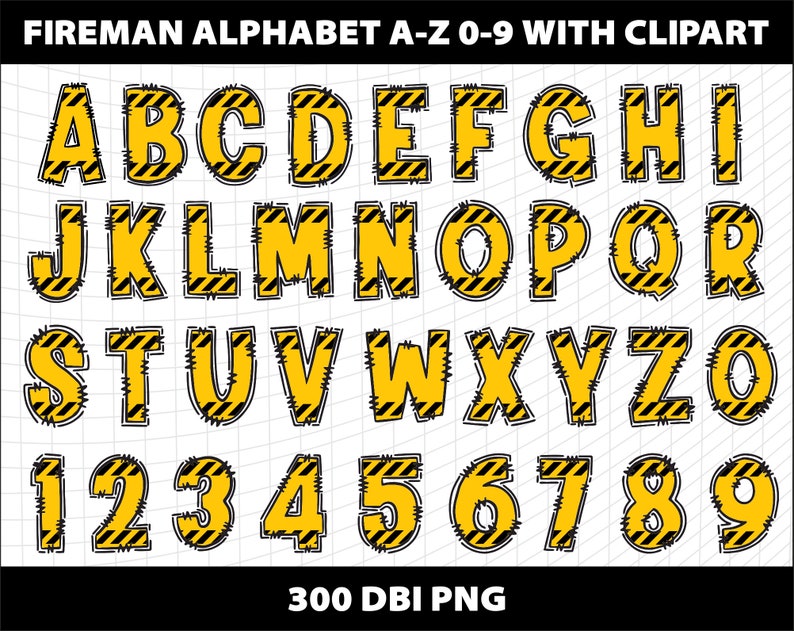 Fire Fighter Fireman Rescue Man Doodle Letters Alphabet Design - Etsy