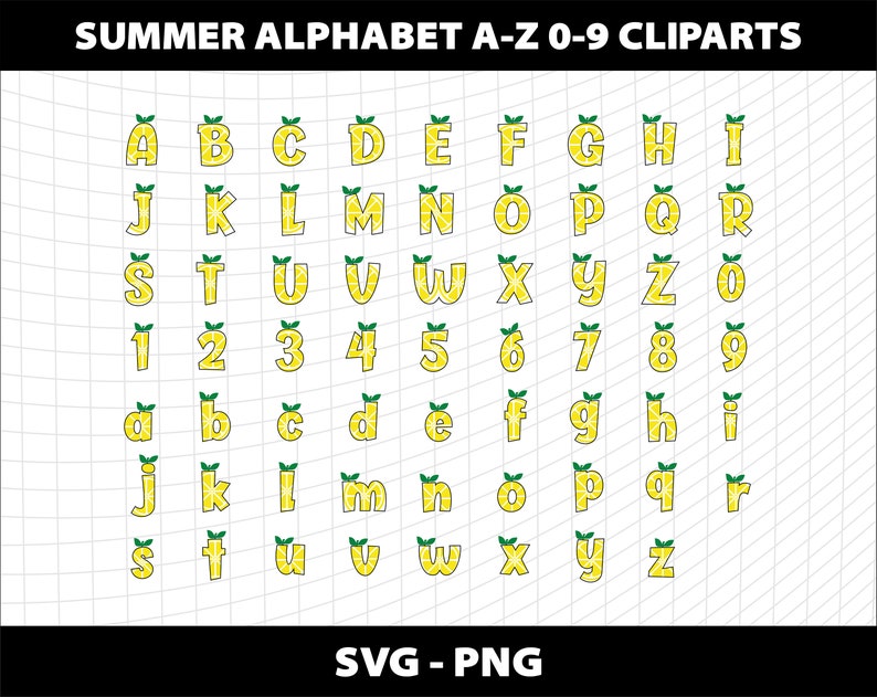 Summer Doodle Letters Alphabet Cliparts Beach Icecream Watermelon ...
