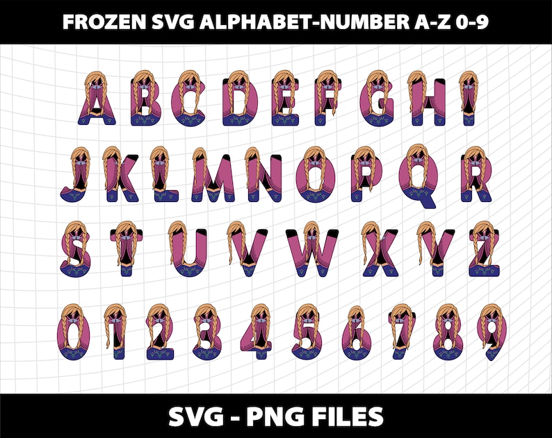 Frozen Alphabet Number Font Letters Cliparts Svg - Png Sublimation ...