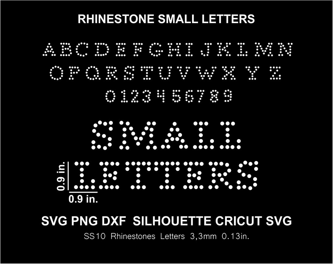 Rhinestone Small Letters Letters Font Alphabet Rhinestone Silhouette ...