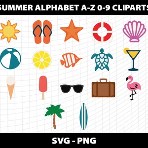 Summer Doodle Letters Alphabet Cliparts Beach Icecream Watermelon ...