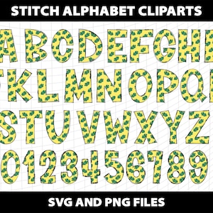 Stitch Svg Png Cliparts Doodle Letters Alphabet Font Bundle Sublimation ...