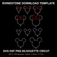 Mouse Rhinestone, Rhinestone Svg, Rhinestone Template, Mouse Svg ...