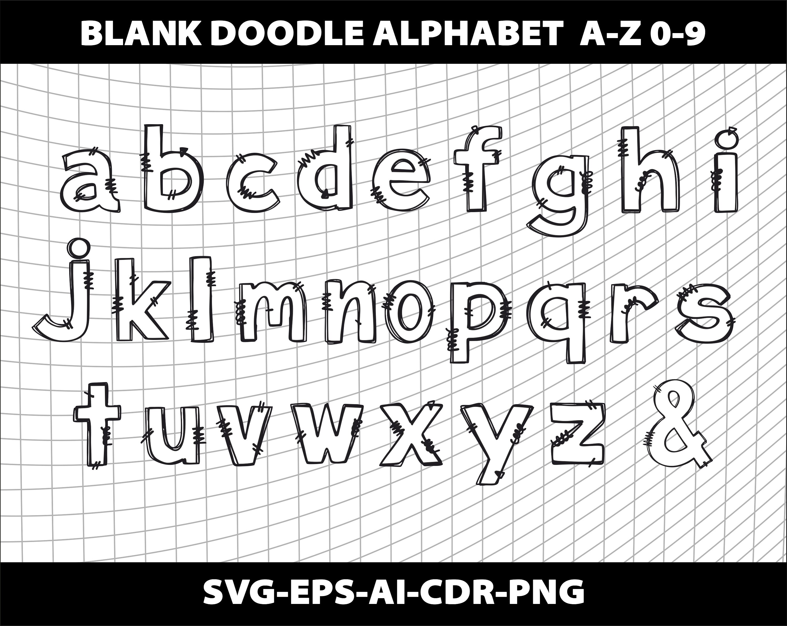 Doodle Blank Transparent Letters Font Alphabet Png Svg Cdr Ai - Etsy