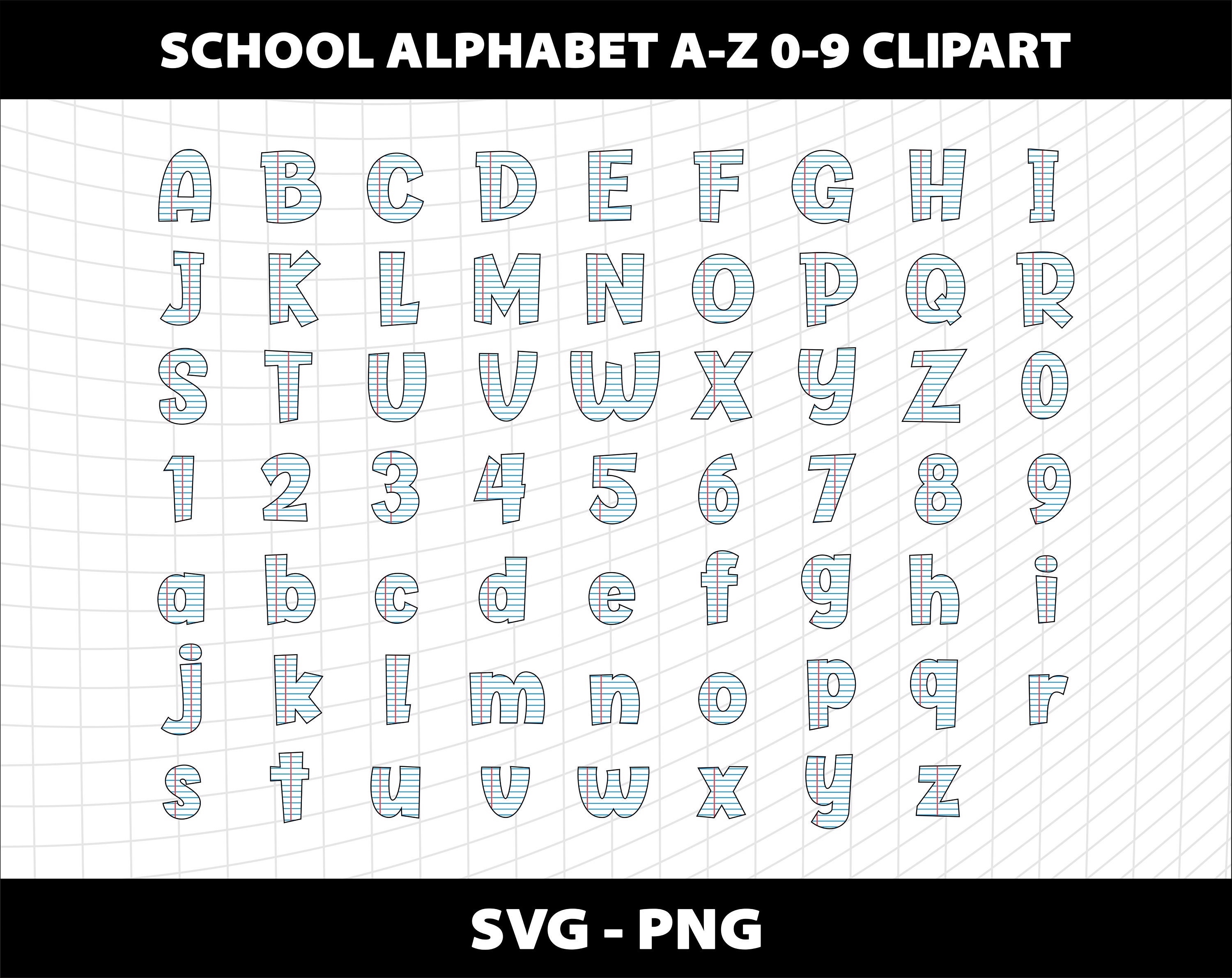Back to School Teacher Doodle Letters Alphabet Cliparts Svg Numbers 11 ...