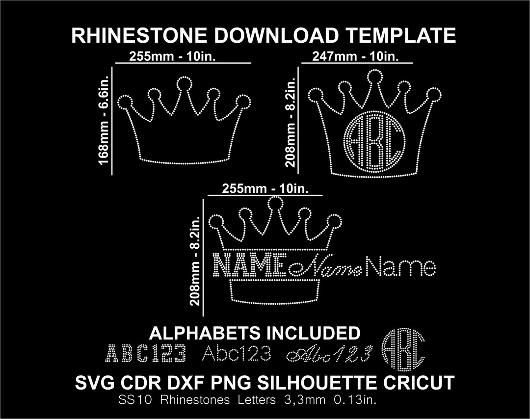 Rhinestone Crown Split Monogram Font Letters Alphabet Template Cliparts ...