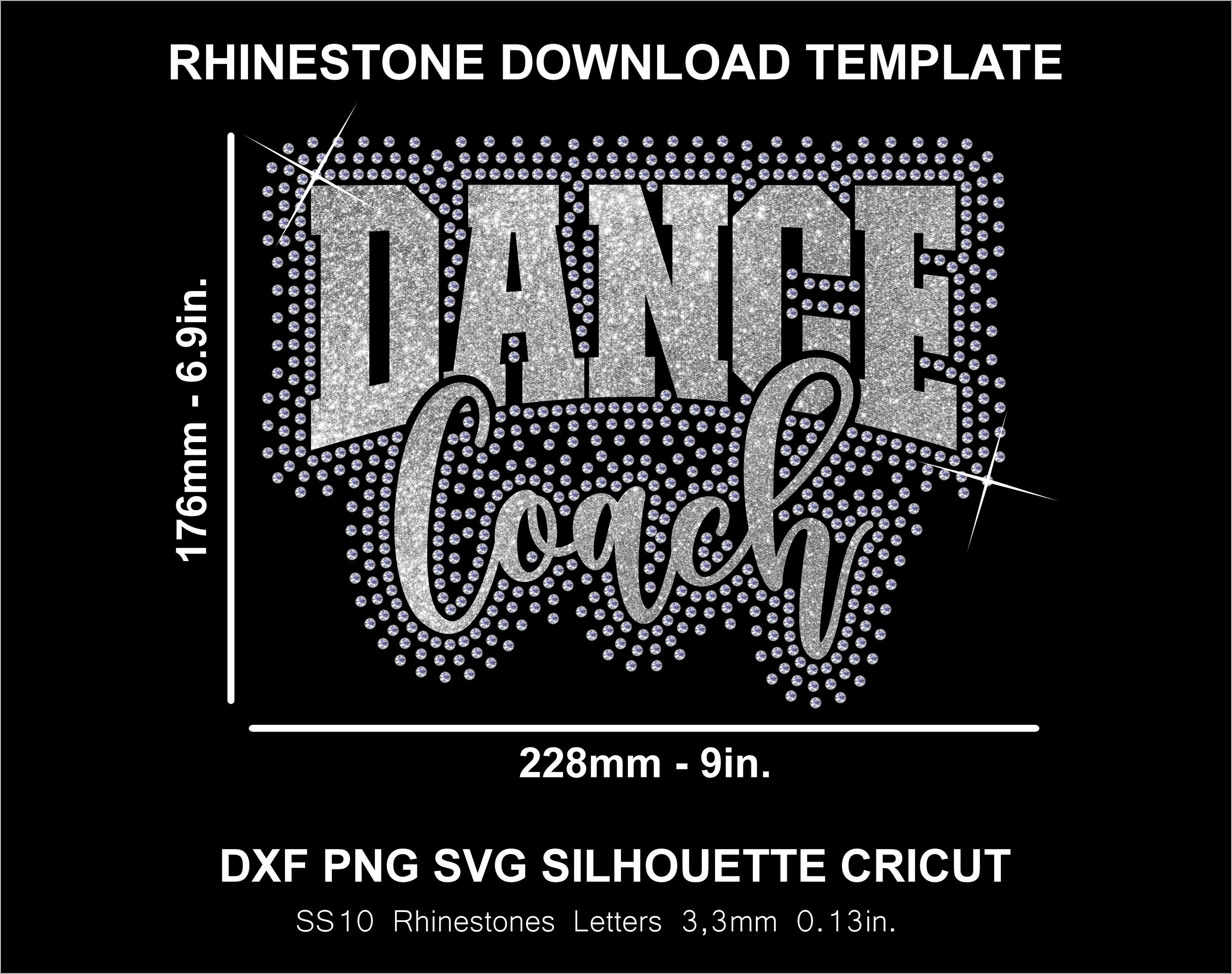 Dance Coach Rhinestone and Htv Vinyl Template Silhouette Cricut Svg Png ...