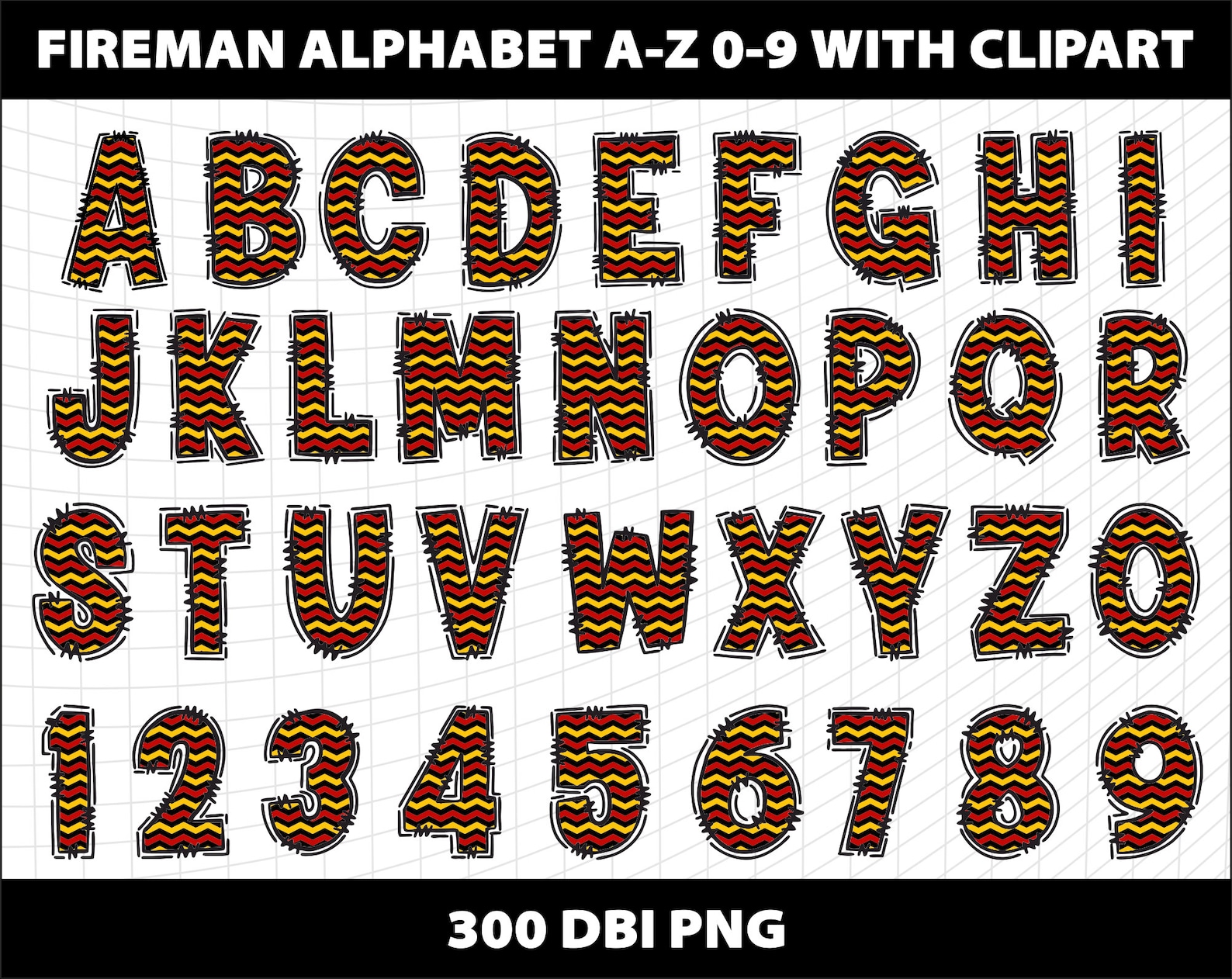 Fire Fighter Fireman Rescue Man Doodle Letters Alphabet Cliparts Png ...