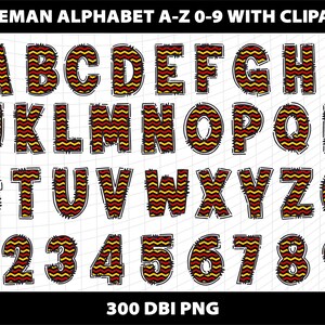 Fire Fighter Fireman Rescue Man Doodle Letters Alphabet Cliparts Png ...