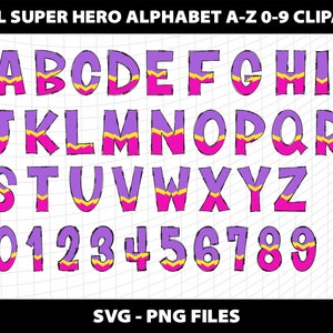 Girl Super Hero Svg Alphabet Doodle Letters Cliparts Super Girl Font ...