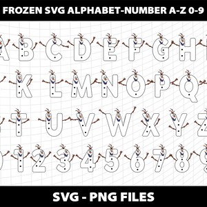 Frozen Svg Alphabet Elsa Anna Olaf Frozen Alphabet Number Font Letters ...