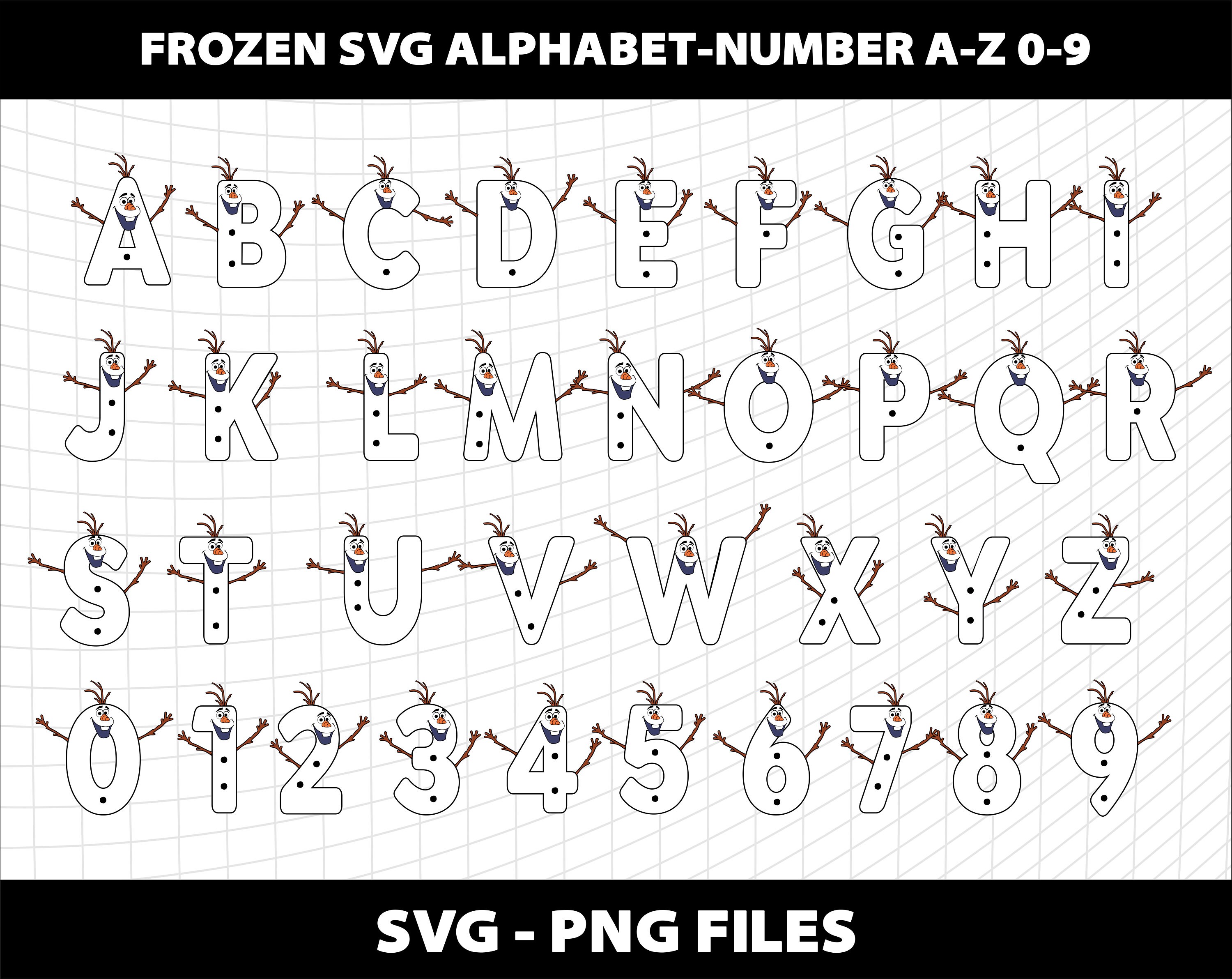 Frozen Alphabet Number Font Letters Cliparts Svg - Png Sublimation ...