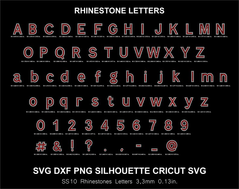 Rhinestone Letters 2 Color Font Alphabet Rhinestone Font Silhouette ...