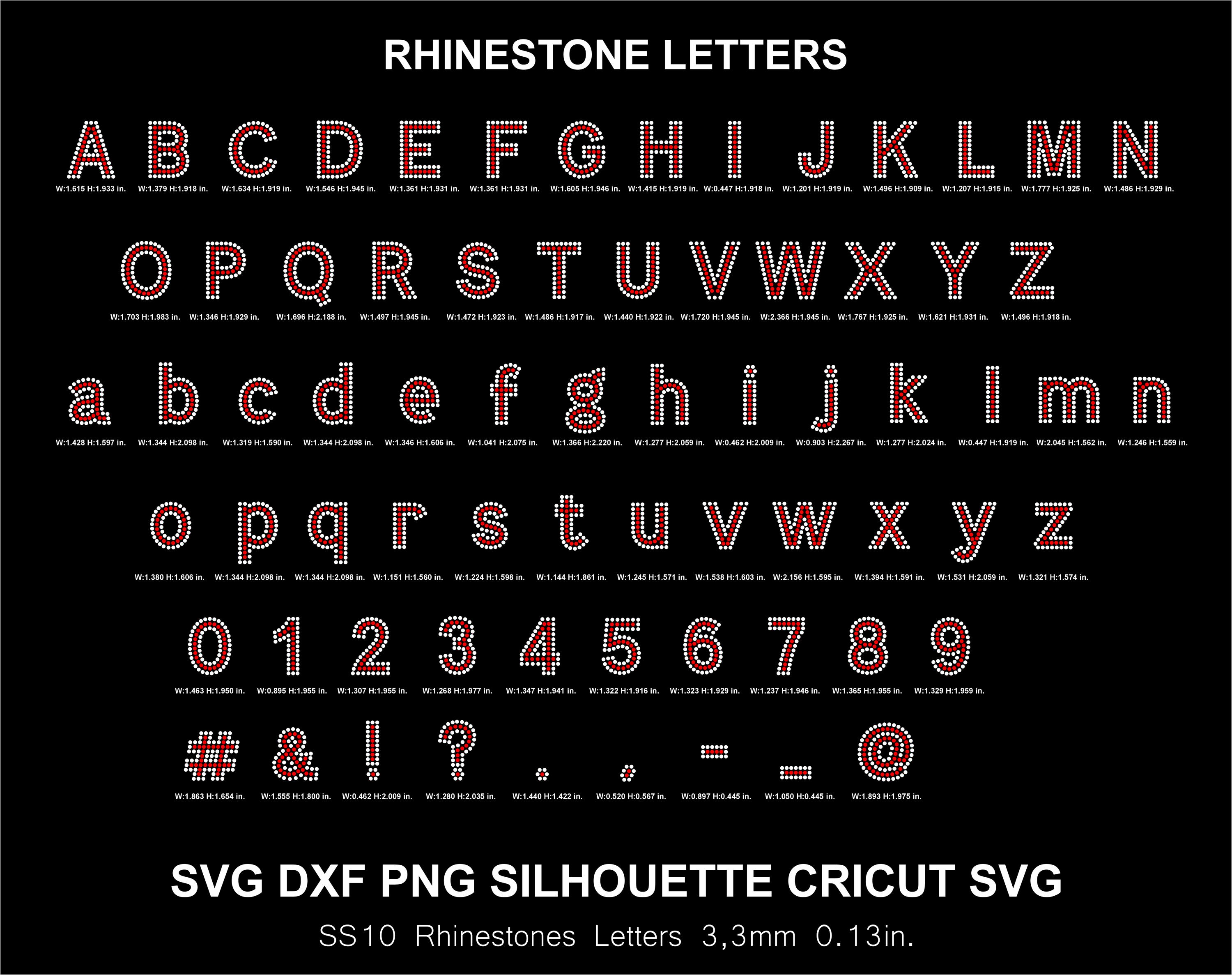 Rhinestone Letters 2 Color Font Alphabet Rhinestone Font Silhouette ...