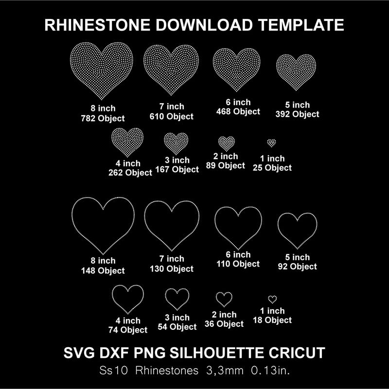 Rhinestone Heart Pattern - Etsy