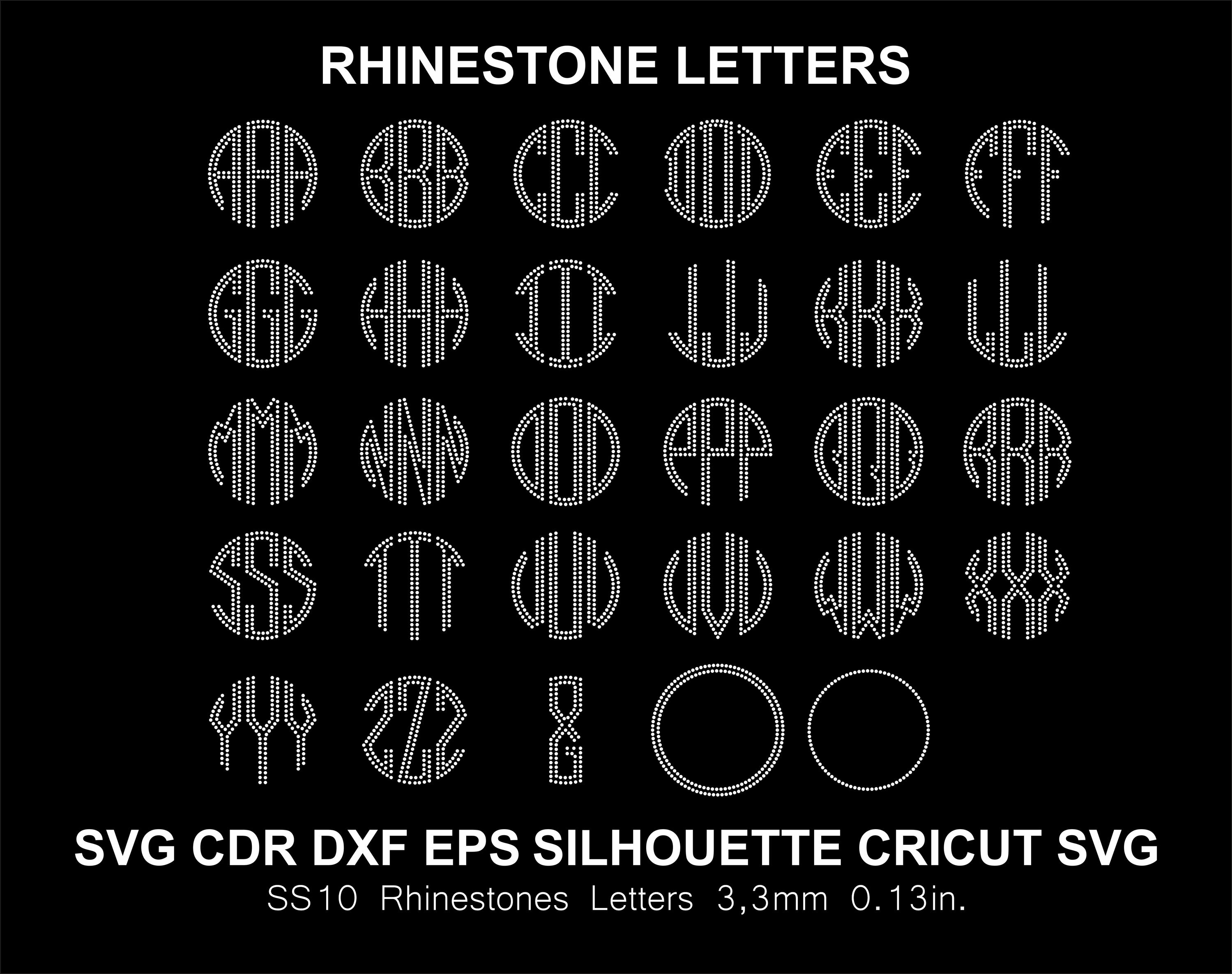 Rhinestone Football Split Monogram Team Name Font Letters Alphabet ...