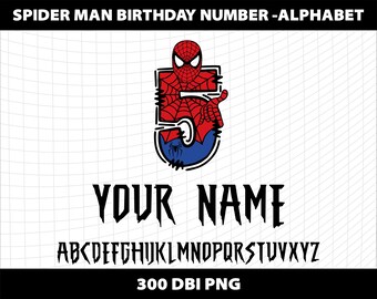 Spiderman number 5 png - Etsy España
