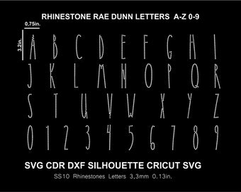 Rhinestone Font Letters Alphabet Silhouette Cricut Svg Dxf Cut - Etsy