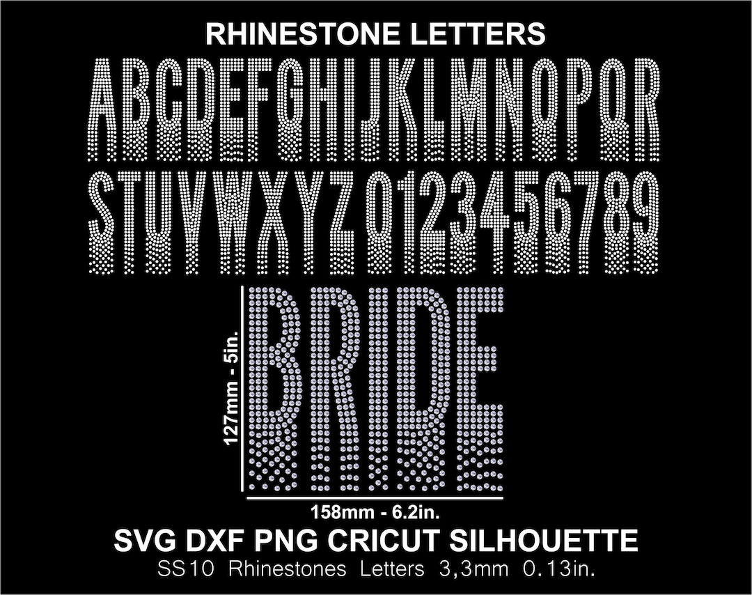 Rhinestone Font Letters Alphabet Bride Scatter Dispersion Silhouette ...