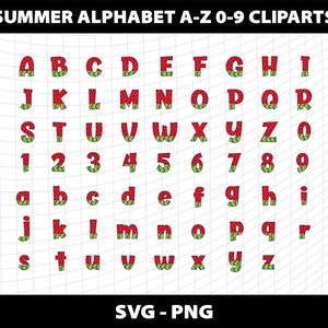 Summer Doodle Letters Alphabet Cliparts Beach Icecream Watermelon ...