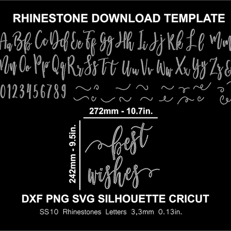 Rhinestone Font 20ss - Etsy