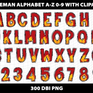 Fire Fighter Fireman Rescue Man Doodle Letters Alphabet Cliparts Png ...