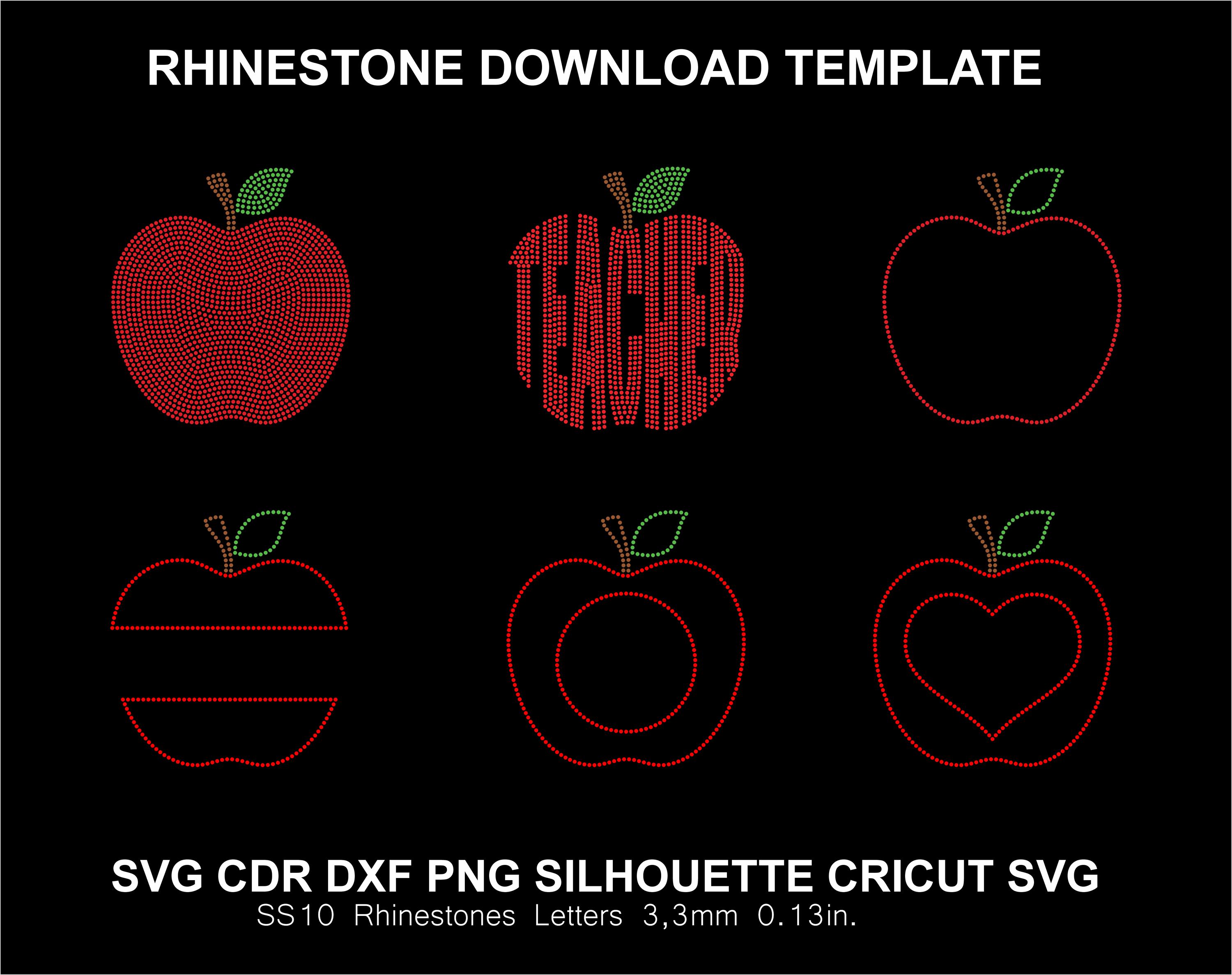 Rhinestone Apple Teacher Split Monogram Back School Font Letters ...
