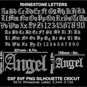 Rhinestone Download Old English Template - Etsy