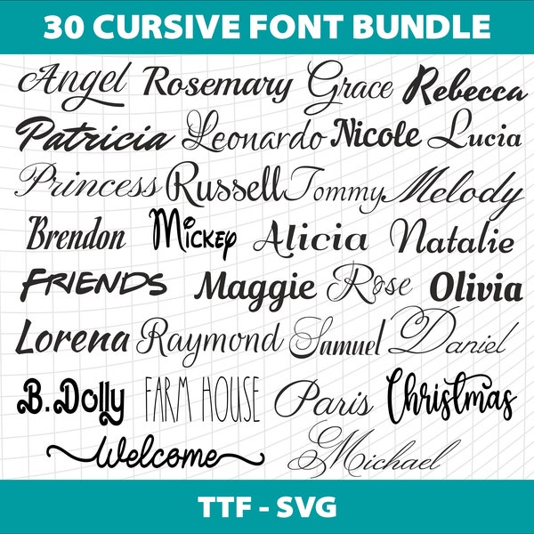 Cursive Font - Etsy