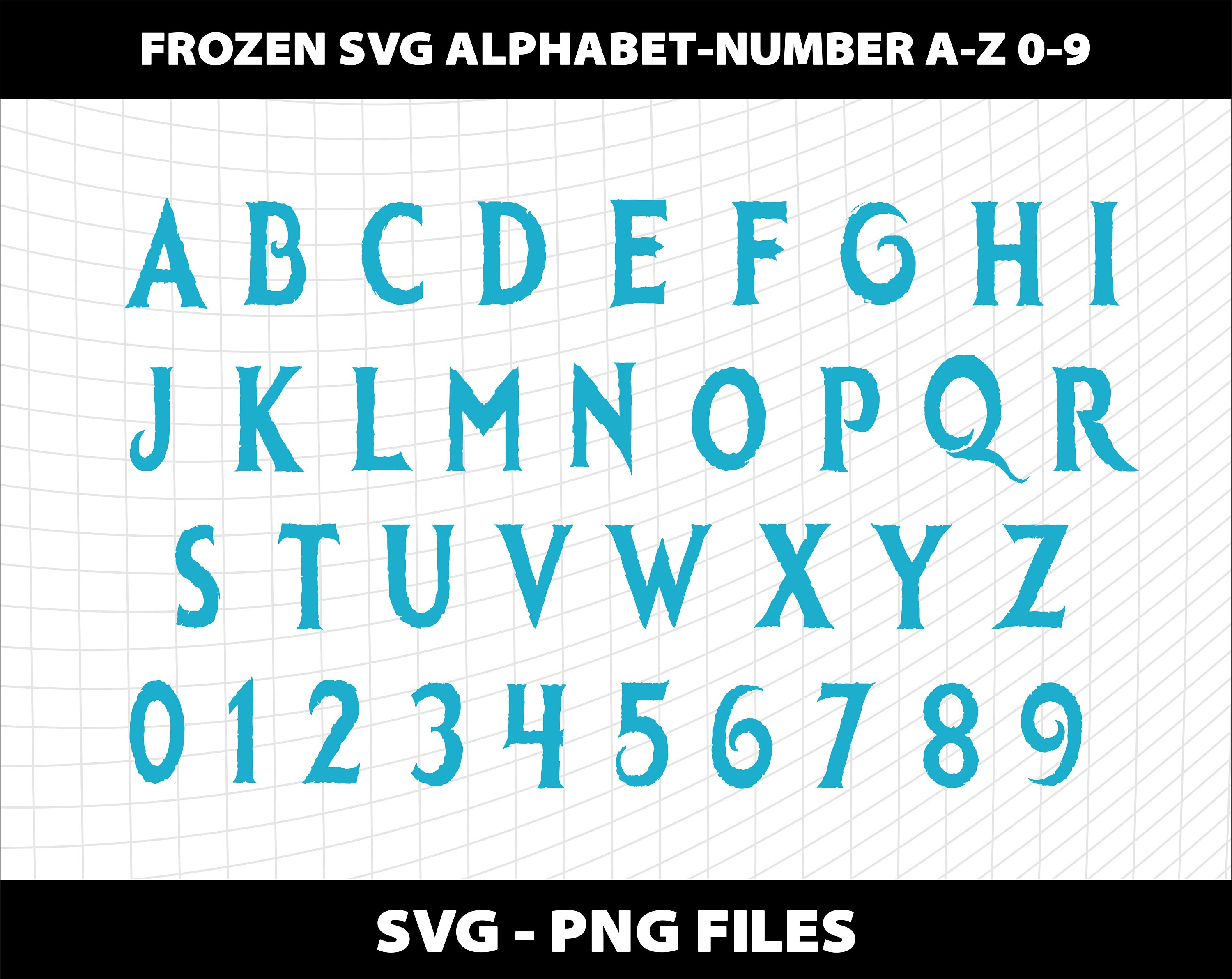 Frozen Alphabet Number Font Letters Cliparts Svg - Png Sublimation ...