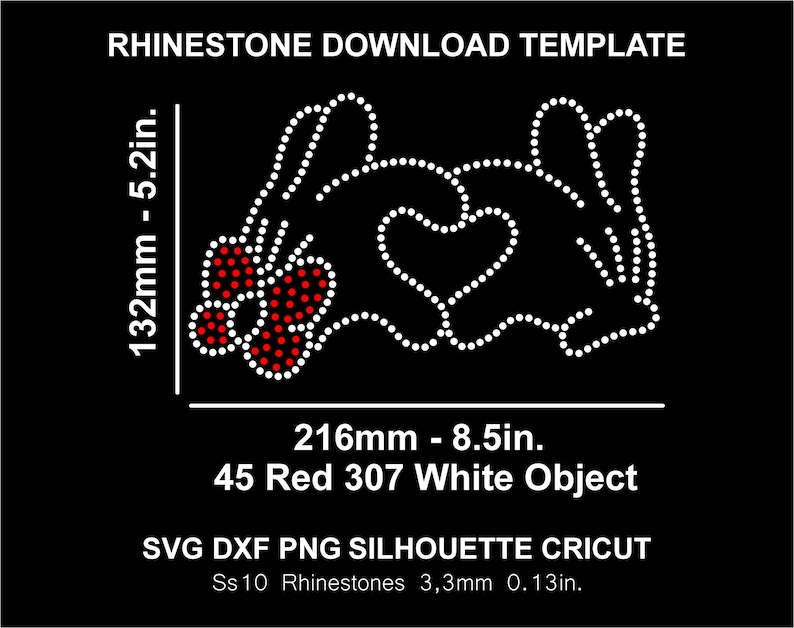 Rhinestone Mickey Hand Templates Silhouette Cricut Svg Dxf Png Cut ...