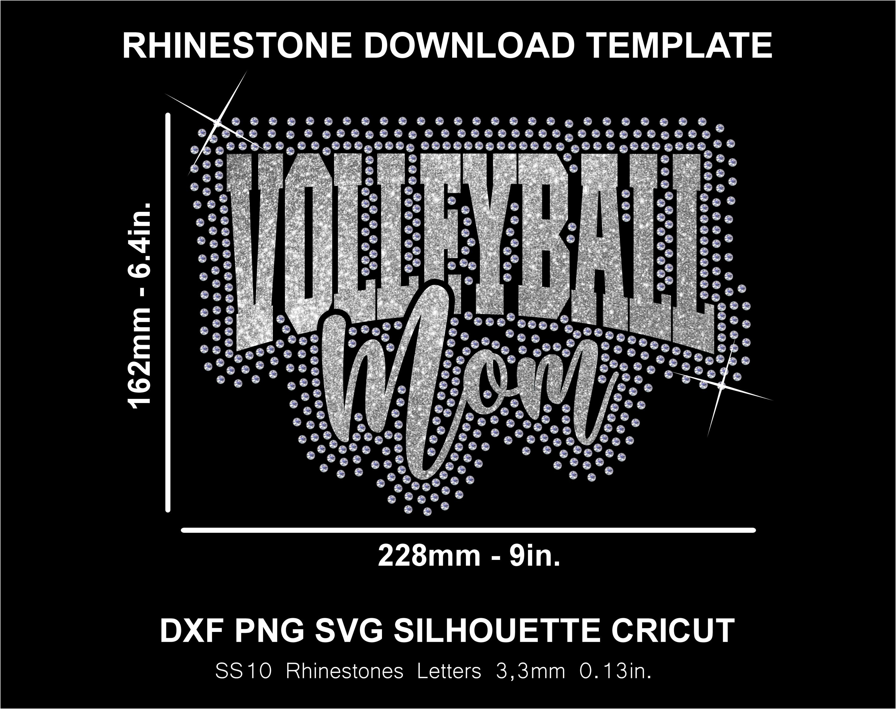 Volleyball Mom Rhinestone and Htv Vinyl Template Silhouette Cricut Svg ...