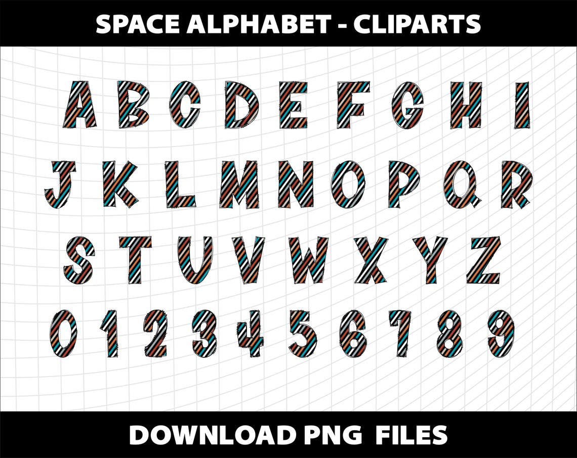 Space Alphabet Letters Clipart Svg Png Galaxy Astronaut Out Rocket ...