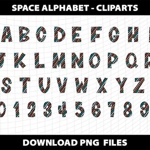 Space Alphabet Letters Clipart Svg Png Galaxy Astronaut Out Rocket ...