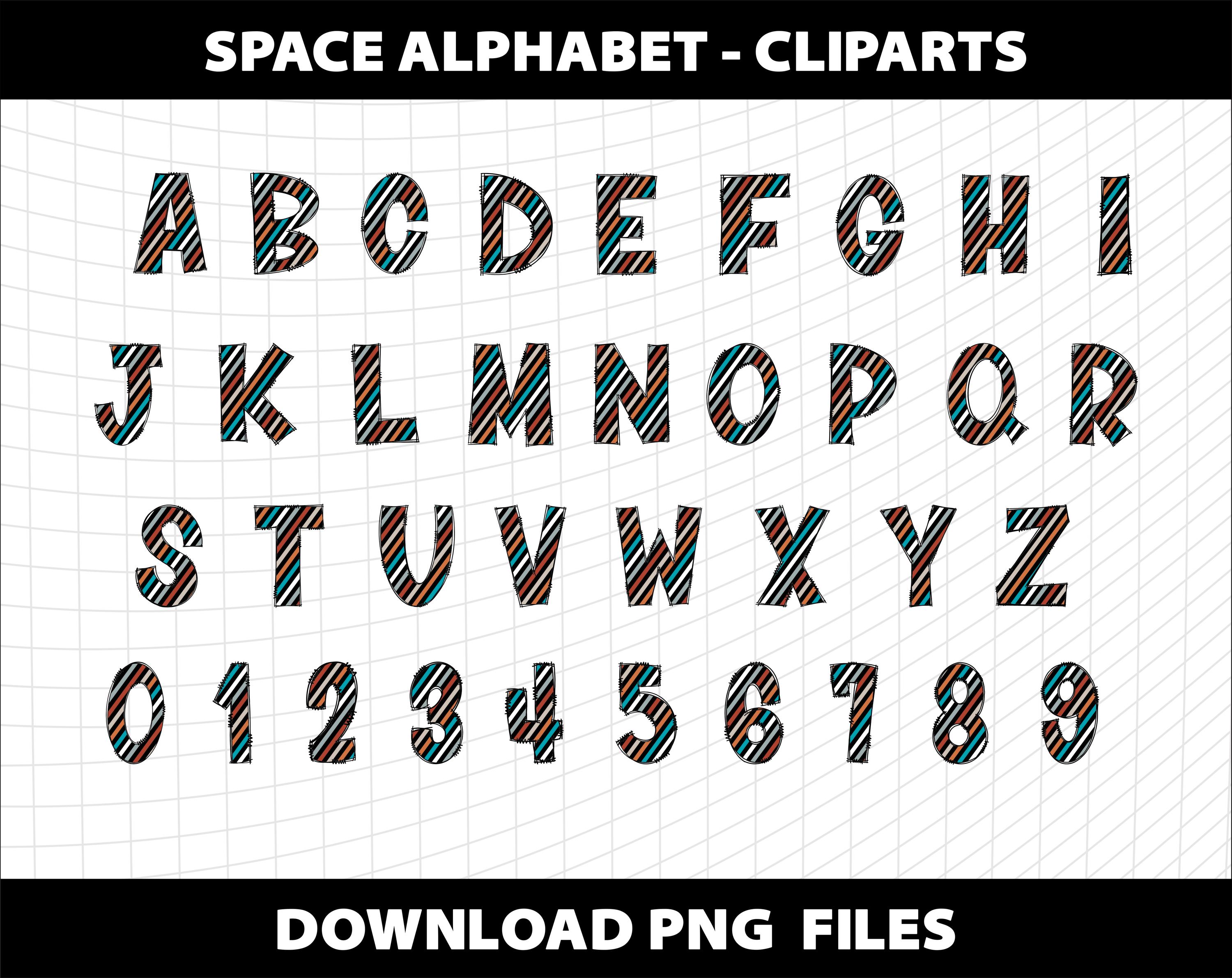 Space Alphabet Letters Clipart Svg Png Galaxy Astronaut Out Rocket ...