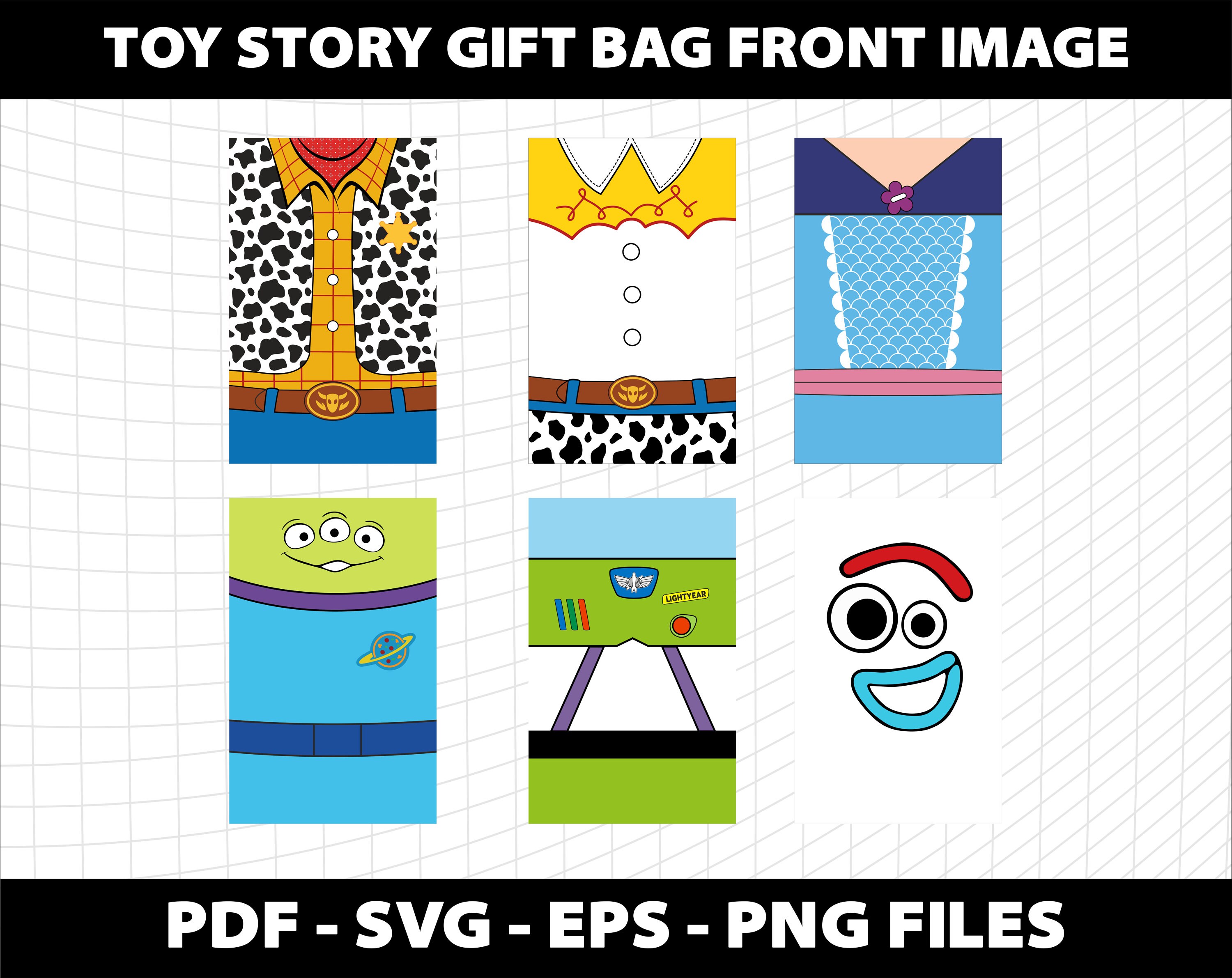 Toy Story Favor Bag Imagen frontal Svg Bolsa de regalo Ideas - Etsy México