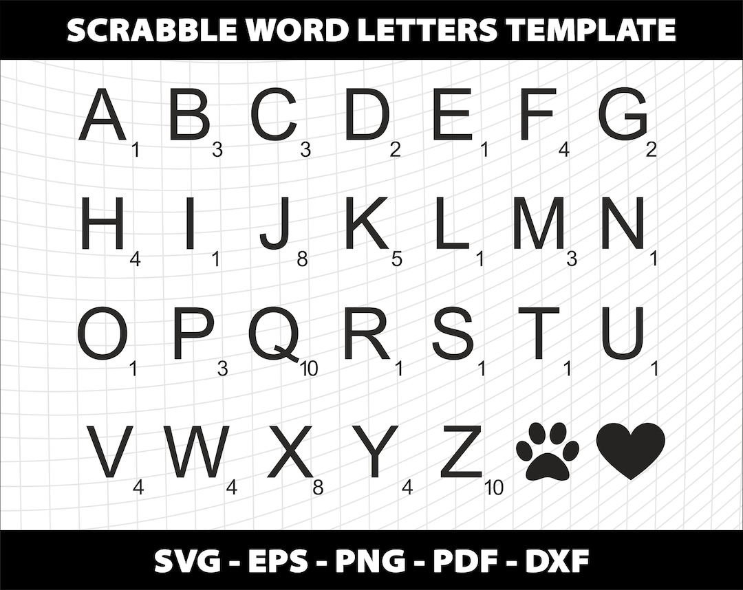 Scrabble Svg Font Alphabet Letters Scrabble Word Letter Font Svg Silhouette Cricut Cut Design ...