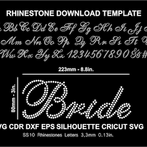 Rhinestone Font Letters Alphabet Cursive Handwrite Wedding - Etsy