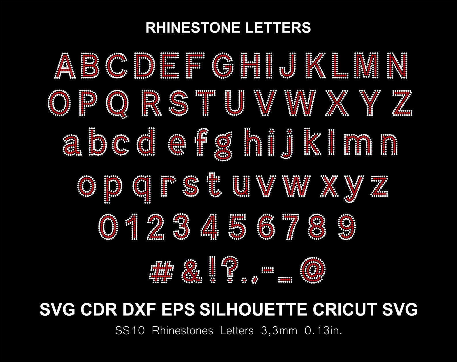 Rhinestone Letters 2 Color Font Alphabet Rhinestone Font Silhouette ...