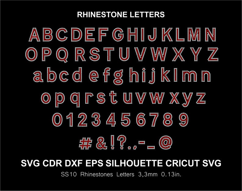 Rhinestone Letters 2 Color Font Alphabet Rhinestone Font Silhouette ...