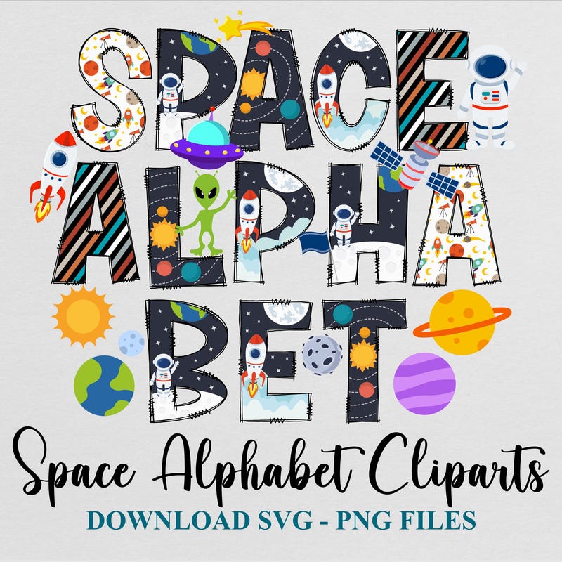 Galaxy Letters Digital - Etsy