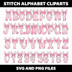 Stitch Svg Png Cliparts Doodle Letters Alphabet Font Bundle Sublimation ...