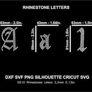 Rhinestone Old English Font Letters Alphabet Svg Font Bride Silhouette ...