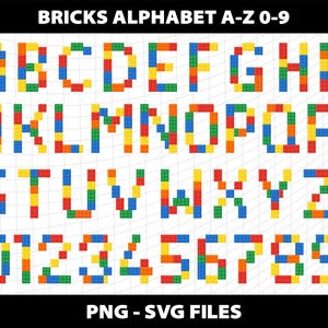 Bricks Alphabet Svg Png Toy Block Alphabet Letters Font Birthday Party ...