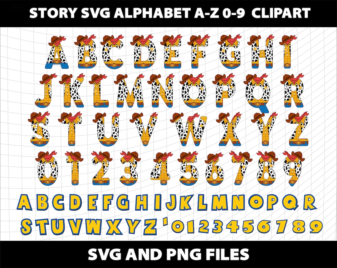 Birthday Toy Story Woody Custom Name Alphabet Number Font Toy Story ...