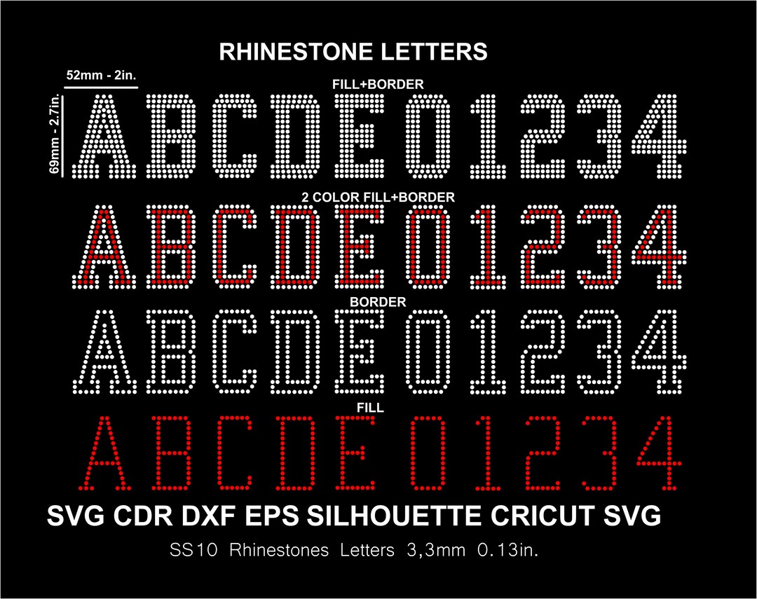 Rhinestone Letters College Sports 2 Color Font Alphabet Rhinestone Font ...