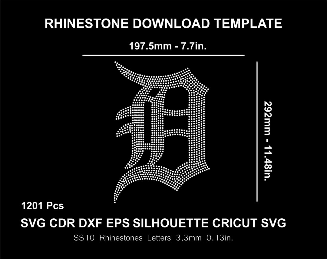 Rhinestone D Silhouette Cricut Cameo Cut Svg Rhinestone Template ...